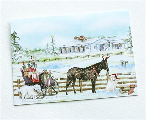 Pet Portrait Christmas Card Momental Designs