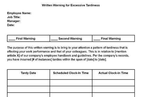 Sample Warning Letter To Employee For Lateness Vs Tardiness