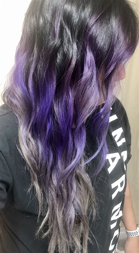 Purple Balayage With Silver Ends Balayage Hair Purple Balayage Balayage