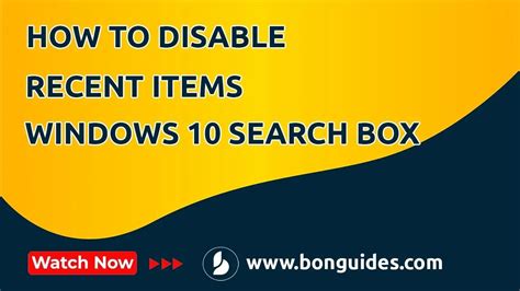 How To Disable Recent Items In The Windows Search Box