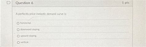Solved Question 61 ﻿ptsa Perfectly Price Inelastic Demand