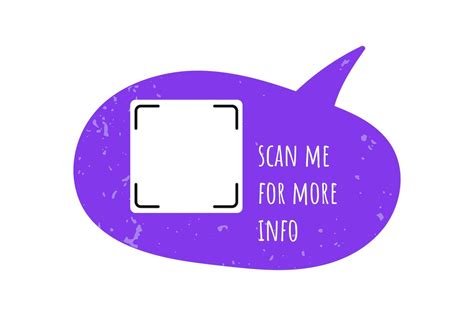 Purple Textured Doodle Speech Bubble With Space For A Qr Code And The