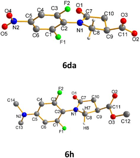 Computer Generated Drawings Of Crystal Structures 6da And 6h 6da Is A