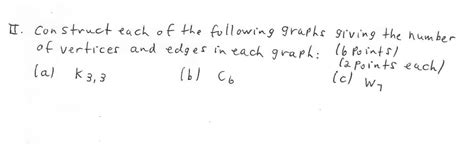 Solved II Construct Each Of The Following Graphs Giving The Chegg