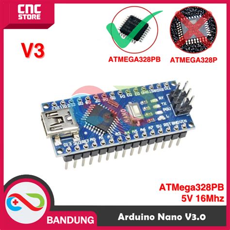 jual nano v3 atmega328p pu 5v arduino nano atmega328 tanpa kabel data