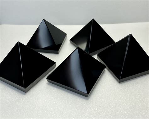 Black Obsidian Pyramids Etsy