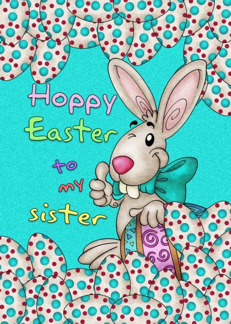 Sister Easter Card With Easter Bunny And Eggs Card Ad Ad Card