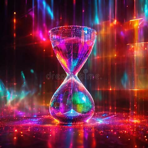 Hourglass Time Virtual Digital Online Representation Virtual Data Representation Stock