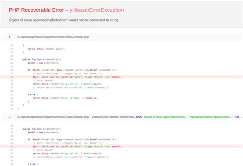 php yii2 object of class object of class app models entryform could