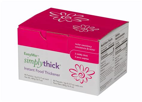 Simplythick Easymix 80 Count Of 6g Individual Packets Gel Thickener For Those With Dysphagia