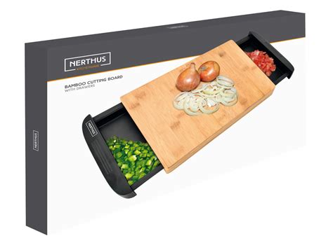 Бамбукова дъска за рязане с две отделения Market Dir Bg