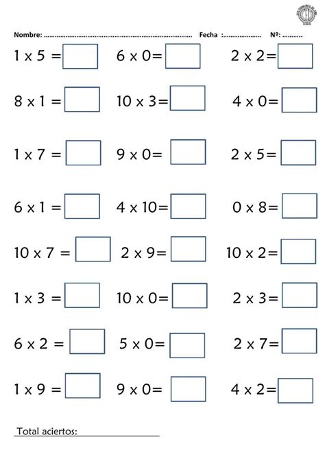 Tablas De Multi… Free Interactive Worksheets 497512