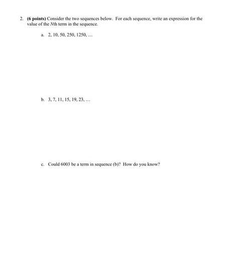 solved 2 6 points consider the two sequences below for