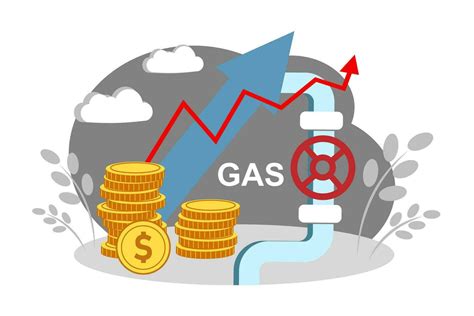 Rising Gas Prices Inflation Gas Crisis Coins Dollar Heating Season 32310428 Vector Art At