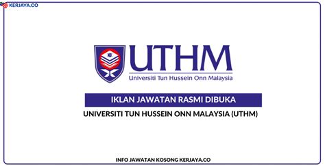 Permohonan Jawatan Universiti Tun Hussein Onn Malaysia Uthm ~ Jawatan