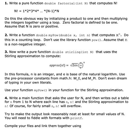 Solved 1 Write A Pure Function Double Factorial Int N