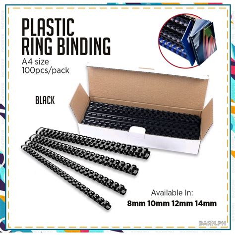 Plastic Ring Binding Black A4 Size Plastic Spring Binder 100 Pcs Per
