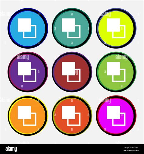 Active Color Toolbar Icon Sign Nine Multi Colored Round Buttons Vector Illustration Stock