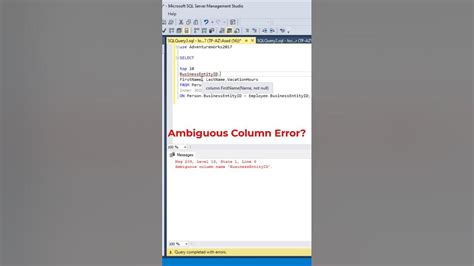 Sql Fixing Ambiguous Column Name Errors Easily Datascience Programming Coding Youtube