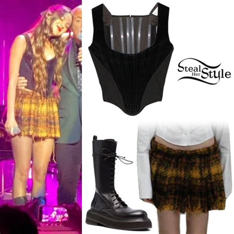 Olivia Rodrigo Velvet Corset Plaid Skirt