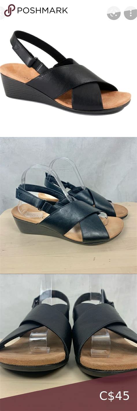 Vionic Mckenna Wedge Leather Sandals Sz 85 Leather Wedge Sandals Leather Sandals Leather