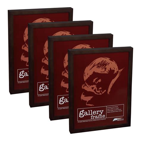Ambiance Gallery Wood 15 Deep Picture Frames 4x8 4 Pack Espresso