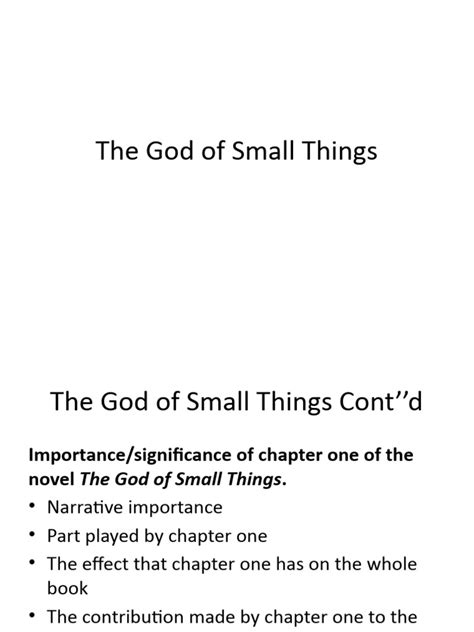 The God Of Small Things Lecture 2 Pdf Narration