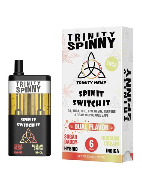 Sugar Daddy Russian Cream Trinity Spinny Dual Flavor Thca Vape 6g Free Shipping