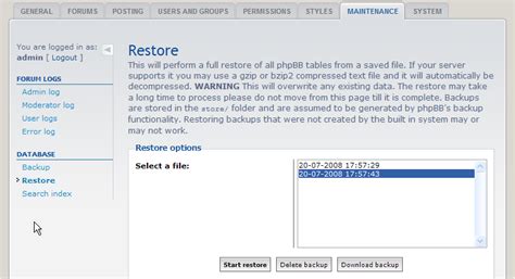How To Restore Your Database In PhpBB Kualo Limited