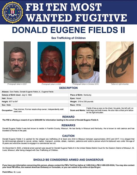 Missouri Man Now One Of Fbis 10 Most Wanted Fugitives For 2024