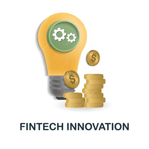 Fintech 혁신 아이콘 Fintech 산업 컬렉션의 3d 그림 웹 디자인 템플릿 Infographics 등을 위한 Creative Fintech Innovation 3d