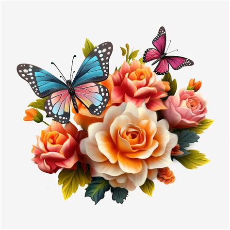 3d Flowers Clip Art