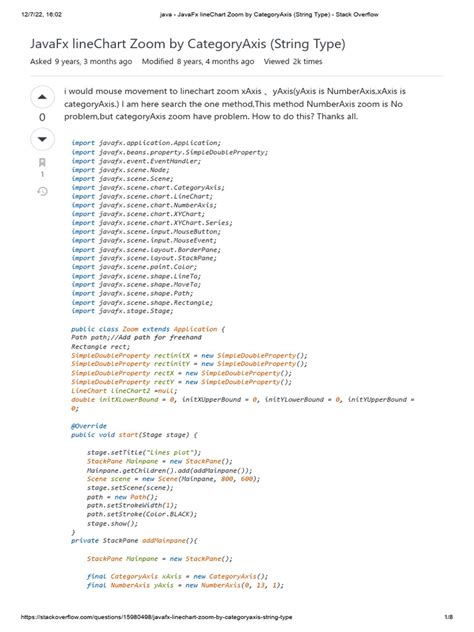 Java Javafx Linechart Zoom By Categoryaxis String Type Stack