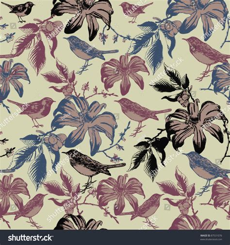 Bird Flower Pattern Design Stock Vector Royalty Free 87531076