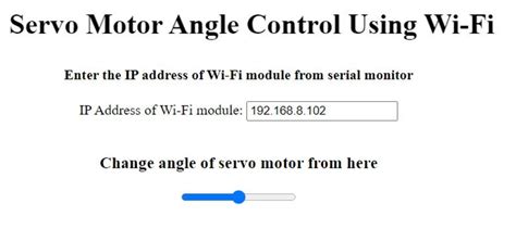 Web Controlled Servo Motor Using Arduino And Esp8266