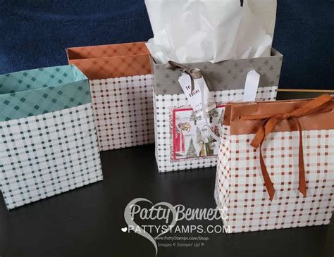 T Bags Using Stampin Up Designer Paper Patty Stamps