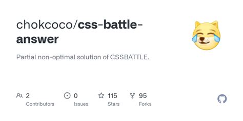 GitHub Chokcoco Css Battle Answer Partial Non Optimal Solution Of CSSBATTLE