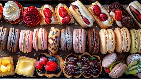Festive Platter Of Assorted Pastries And Desserts Premium Ai