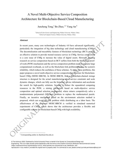 Pdf A Novel Multi Objective Service Composition Architecture For Blockchain Based Cloud