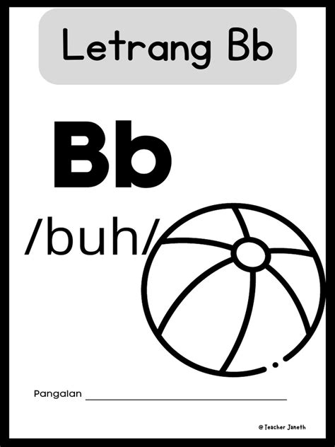 Letrang Bb Kindergarten Worksheets Pdf