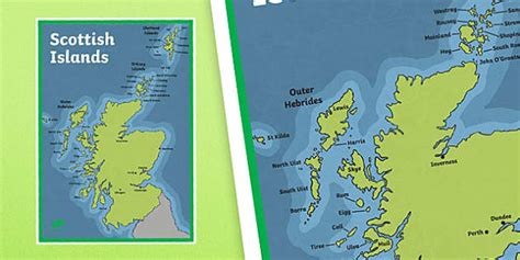 Scottish Islands Map Display Poster Twinkl