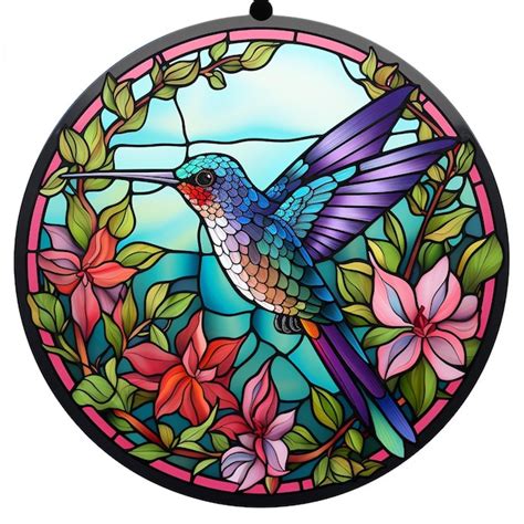 Premium Photo Hummingbird Stained Glass Window Hanging