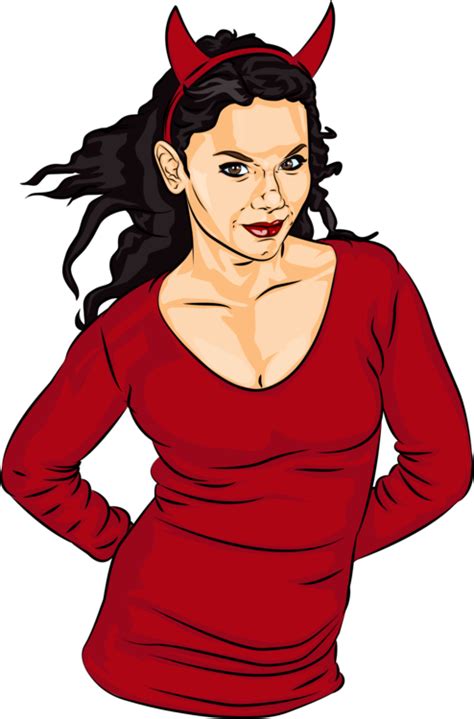 Download Hd Devil Demon Female Woman Satan Naughty Girl Vector