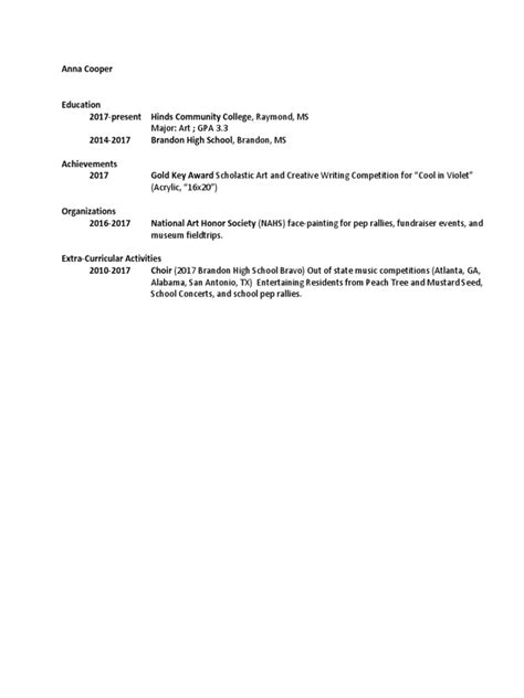 Cooper Resume Pdf