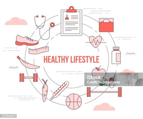현대 오렌지 컬러 스타일로 아이콘 세트 템플릿 배너와 건강한 라이프 스타일 개념 개념에 대한 스톡 벡터 아트 및 기타 이미지 개념 개념과 주제 건강한 생활방식