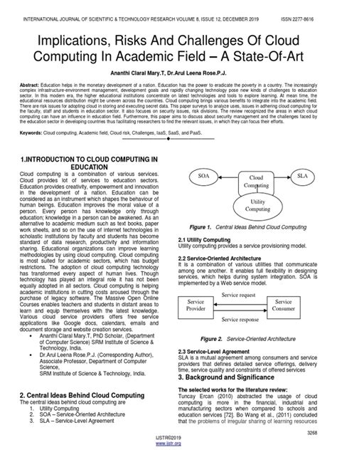 Implications Risks And Challenges Of Cloud Computing In Academic Field A State Of Art Pdf