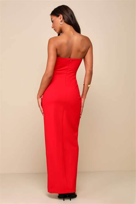 Sexy Red Maxi Dress Strapless Maxi Dress Tulip Maxi Dress Lulus