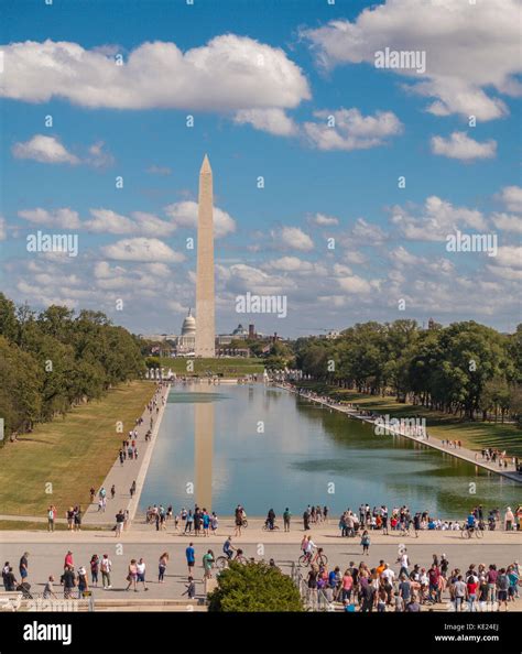 Washington Dc Usa National Mall Lincoln Memorial Reflecting Pool