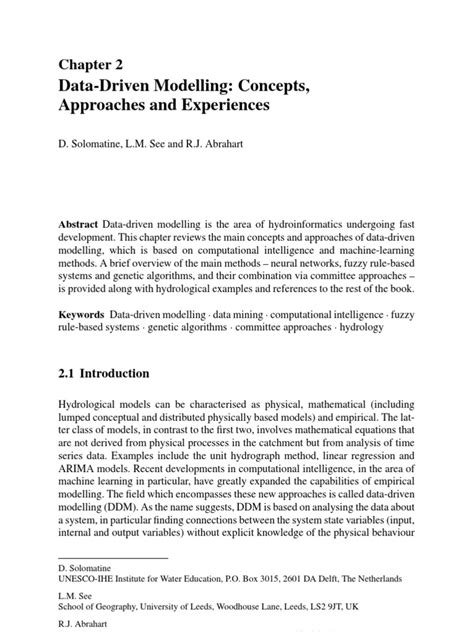 Data Driven Modeling Pdf Machine Learning Artificial Neural Network