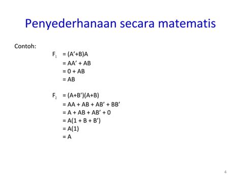 Penyederhanaan Fungsi Boolean Ppt